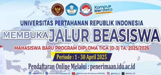 Kuliah Gratis & Berpeluang Jadi TNI, Unhan Buka Pendaftaran Beasiswa D3 2025: Simak Syarat ...